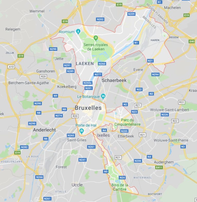 Carte de Bruxelles - Plusieurs cartes de la ville en Belgique