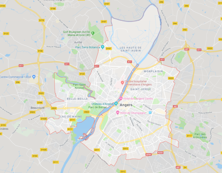 Carte d'Angers - Découvrir plusieurs cartes de la ville