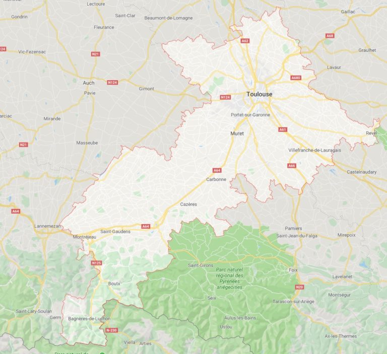 Carte de la Haute-Garonne - Haute-Garonne carte des villes, communes