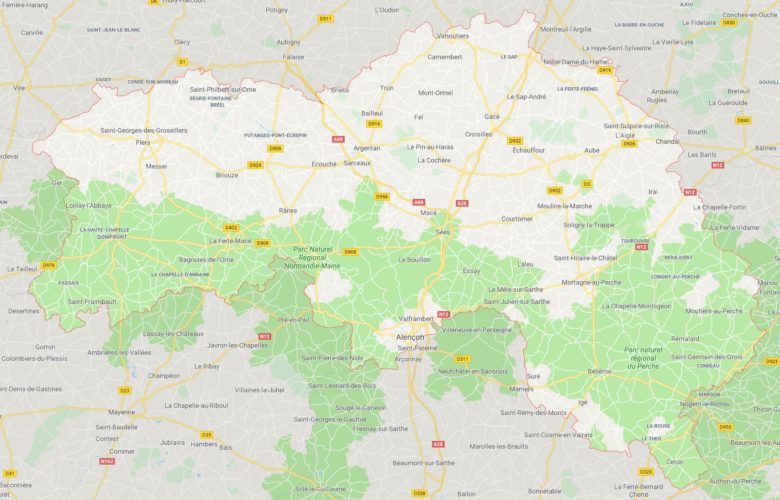 Carte de l'Orne - Orne carte du département 61 - villes, sites ...