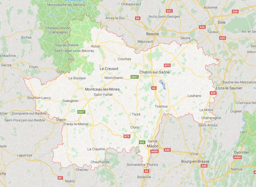 Carte de la Saône-et-Loire - Saône-et-Loire carte du département 71 Carte de la Saône-et-Loire - Saône-et-Loire carte du département 71