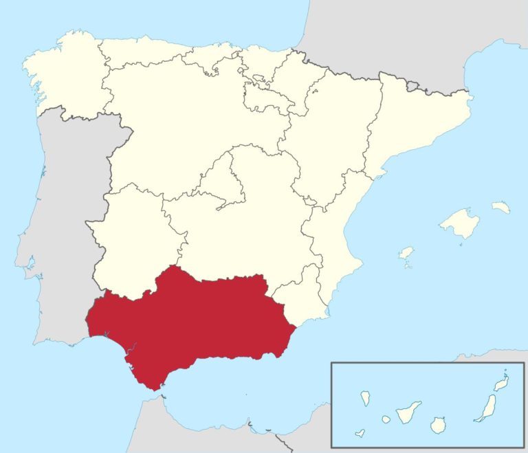 Carte de l'Andalousie - Une des plus belles régions d'Espagne